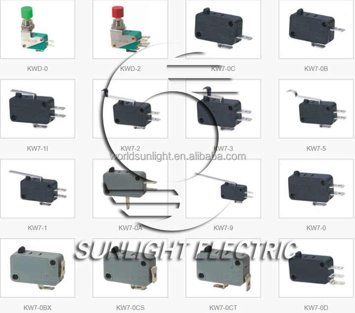KW7-0B Micro Switch - 16A 250VAC, 0.3A 250VDC, 100,000 Life