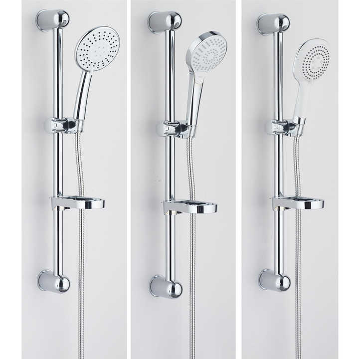 Stainless Steel Shower Rail with Chrome Finish for Bathrooms