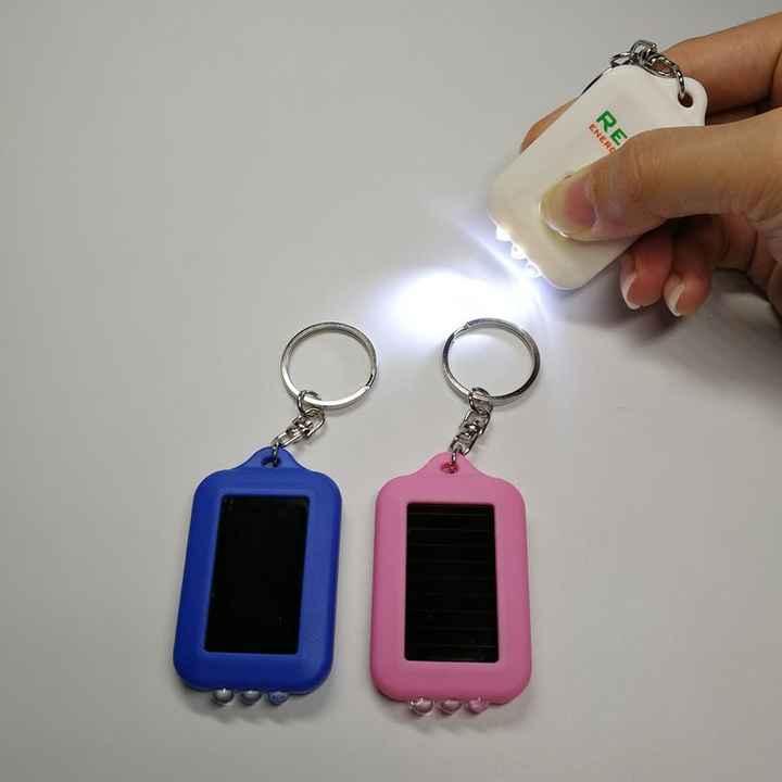 Customized Logo Plastic Solar Keychain Light LED Flashlight Keychain ...