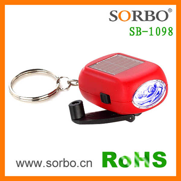 Mini Hand Dynamo LED Solar Flashlight - 50000 Hours Lifespan