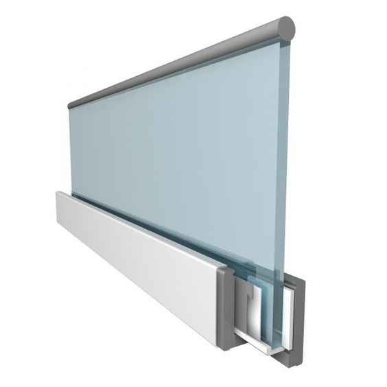 Side mounted aluminium exterior u channel frameless glass balcony ...