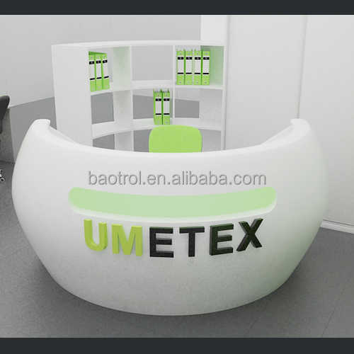 C-shape Acrylic Marble Reception Counter - Customized