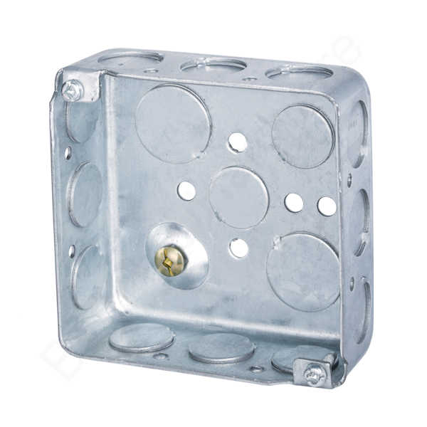 Square Electrical Outlet - Durable Galvanized Steel Box