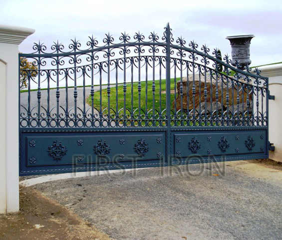 20 ft French Used Wrought Iron Driveway Gates with Automatic Swing ...