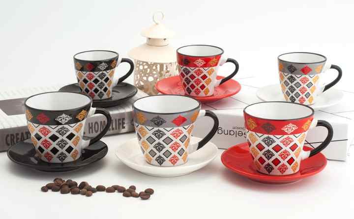 Creative Color Ceramic Coffee Cup Saucer Set - Perfect Gift