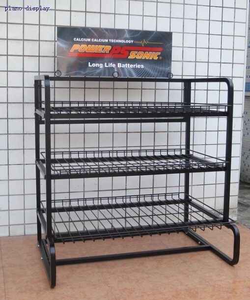 Heavy Duty Metal Automotive Battery Display Rack Car Battery Display ...