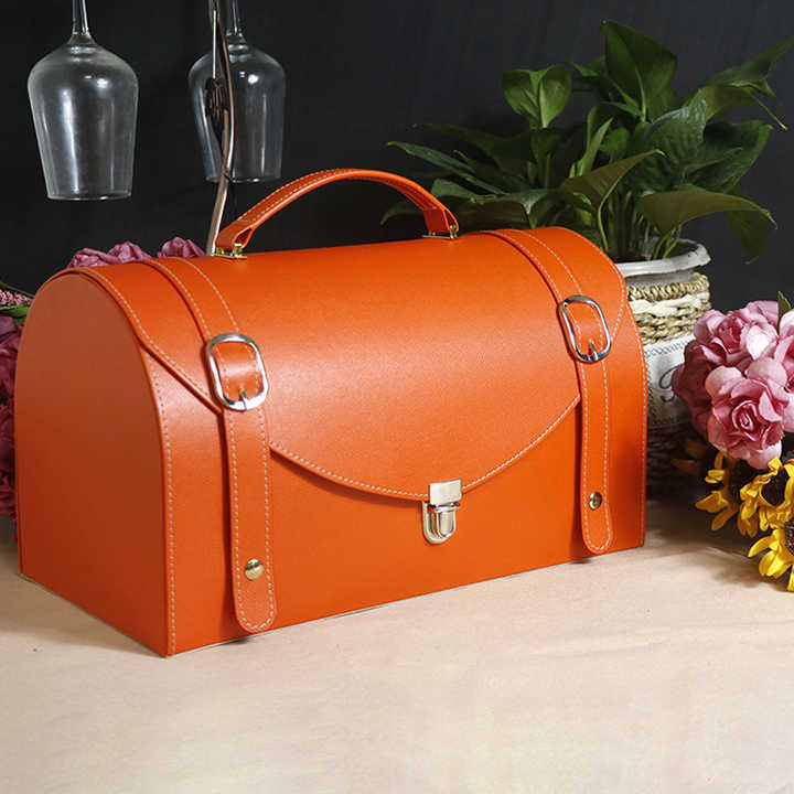High Quality Cake Leather Gift Box for Wine and Cake or Moon Cake Box ...