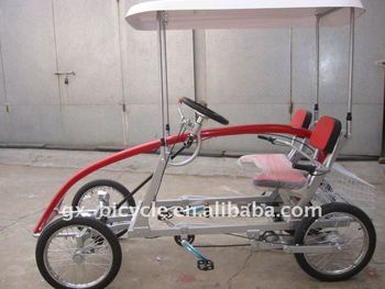 Yellow Surrey Bike Quadricycle - Durable Steel Frame, Perfect for ...