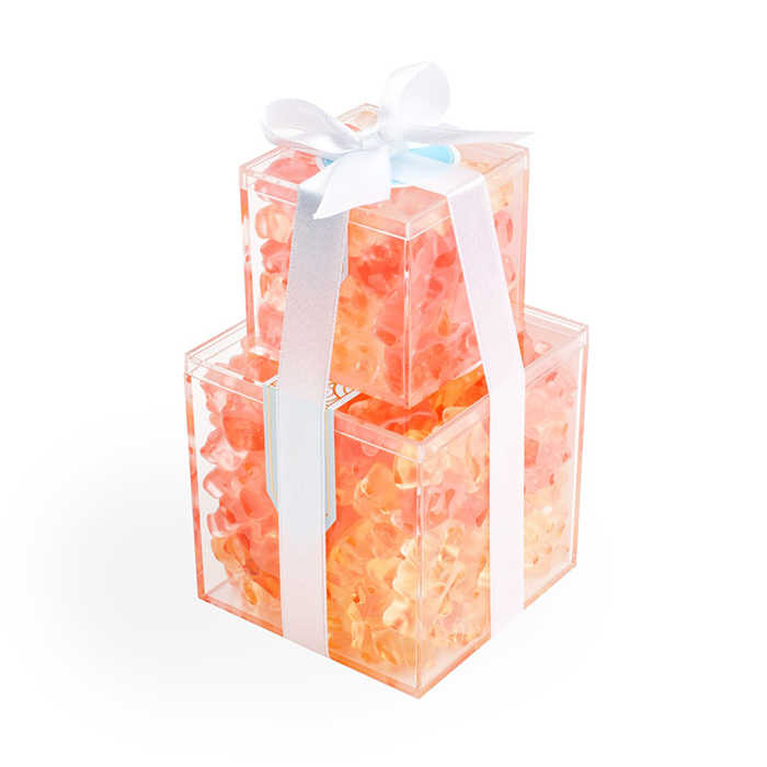 Crystal Lucite Jelly Beans Packaging Box - Square Acrylic