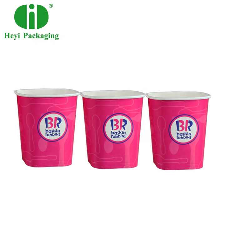 Square Paper Cup - Custom Design for Ice Cream & Coffee
