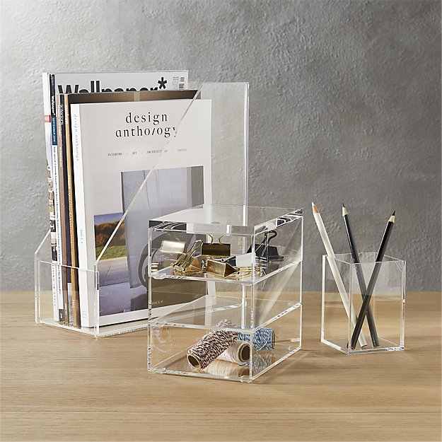 Transparent Acrylic Desk Accessories - Organize Efficiently