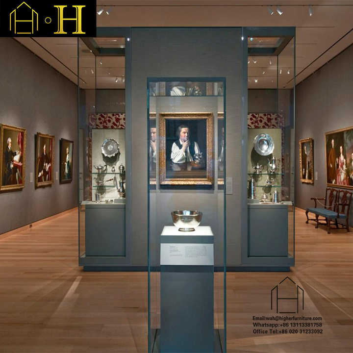 Customized design museum display cabinet museum tempered glass display ...