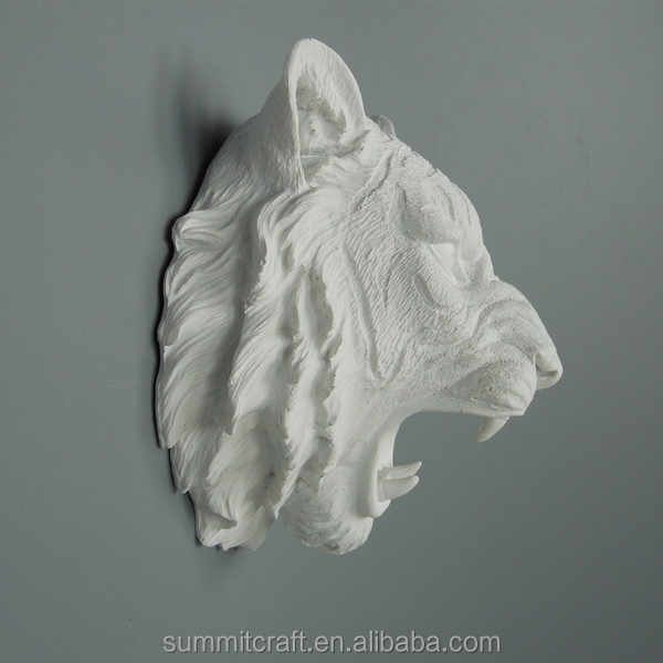 Resin 3D Small White Tiger Head - Wall Mounted Decoration