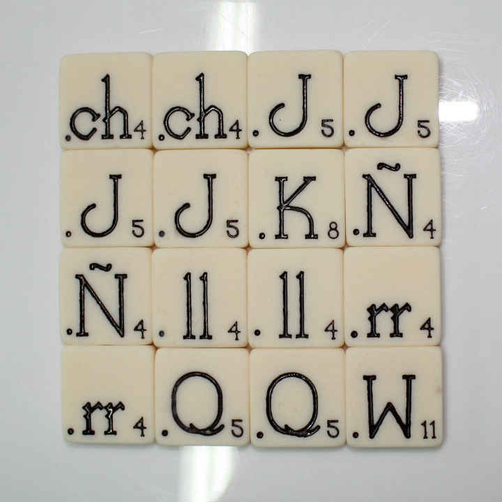 Spanish Vintage Plastic Scrabble Tiles - Educational Fun