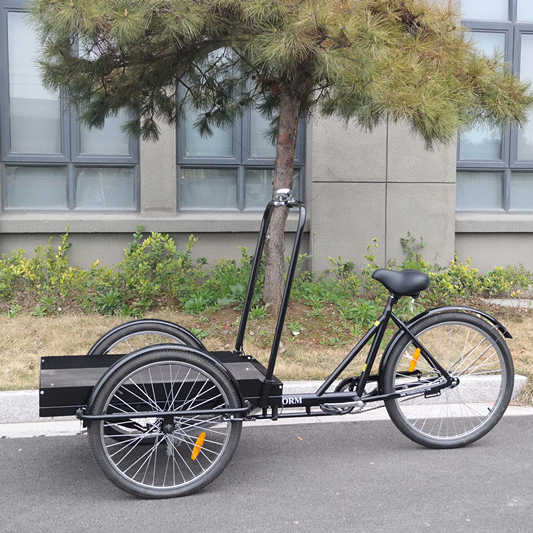 Cargo Bike - 3 Wheel Passenger Bike with 24 Inch Single Speed