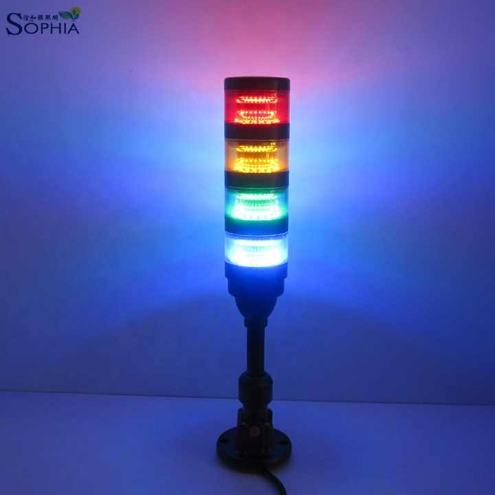 IP67 Four Stack Signal Tower Light - Red Amber Green Blue