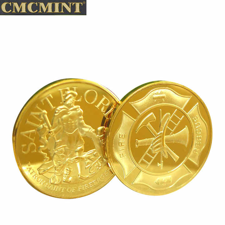 Old Gold Coins 1 Oz .100 Mills Gold Plated Firefighter Round Coin Value ...