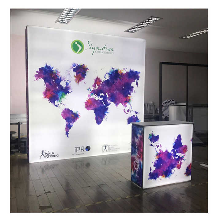 Backlit Pop up Equipment Backdrop Printing Kit Tension Fabric Display