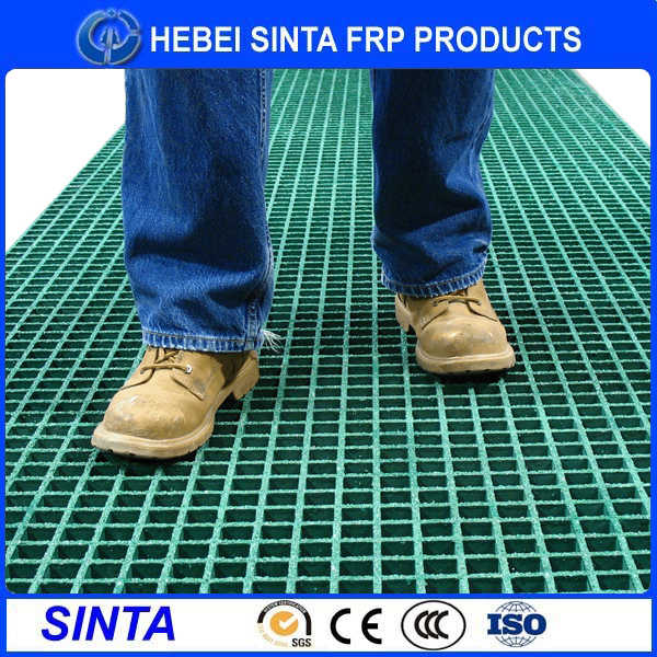 Fiberglass Plastic Floor Gridfloor Grating With Grit High Strength