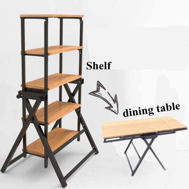 Convert 5 Tier Desktop Shelf to Dining Table with Ease