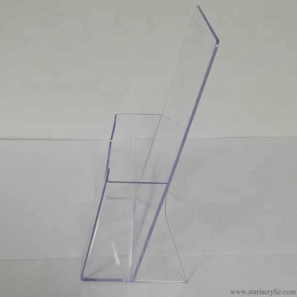 Single Pocket Acrylic Brochure Display Stand - Durable & Clear