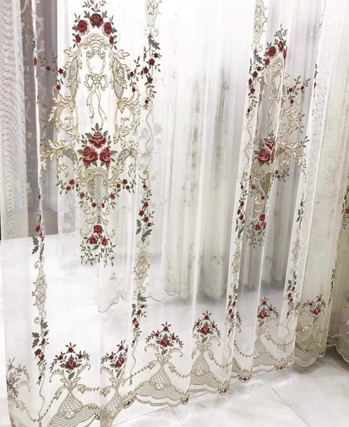 Quality Craftsmanship and Versatile sheer fabric with embroidery for ...