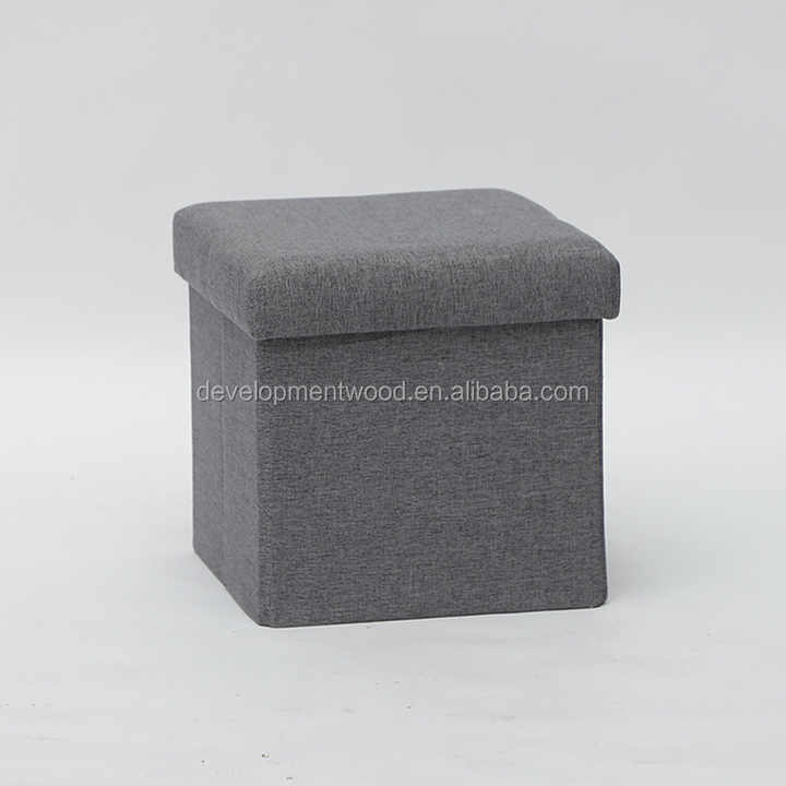 Upholstered Foldable Storage Ottoman Cube Box| Alibaba.com