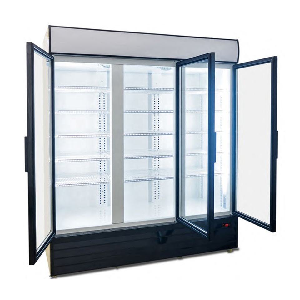 1000 Litre Double Glass Door Upright Display Refrigerator for Sale ...