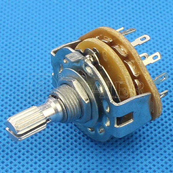2 Pole Rotary Switch with 8 Positions, Solder or PC Terminals, for ...