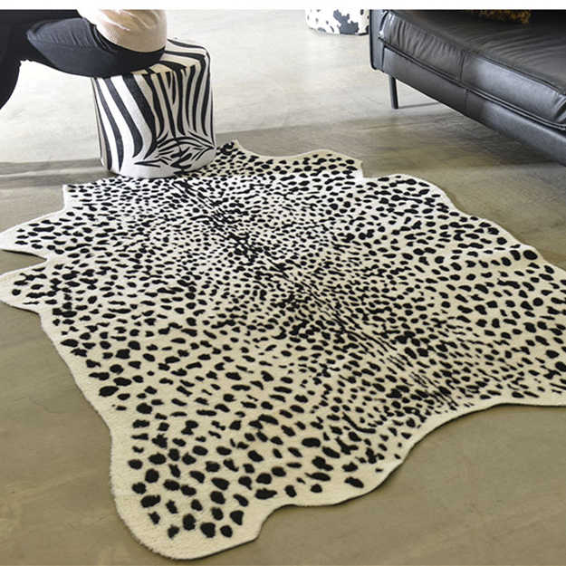 Snow Leopard Print Rug Faux Fur Leopard Hide Rug Animal Printed Carpet ...