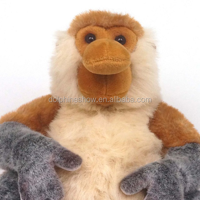 Shop Online Proboscis Monkey Stuffed Toys Lifelike Sitting Design ...
