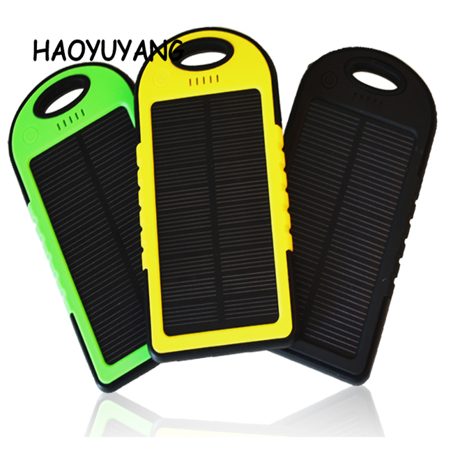 Mini Solar Power Bank 5000mah Solar Charger Dual USB External Portable ...