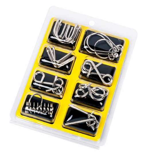 Metal Chinese Puzzle Rings Nine Ring Interlocking Set Links Mini Size ...