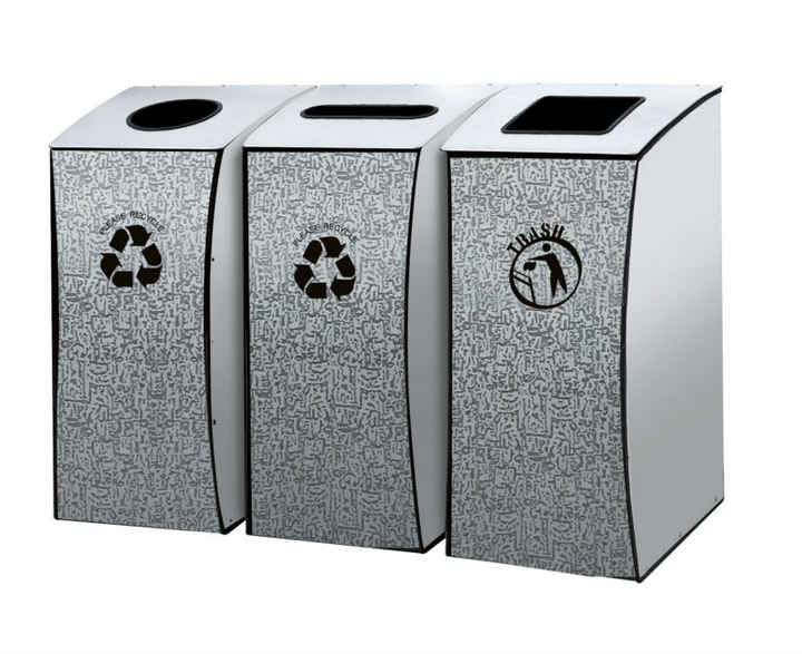 Stainless Steel Recycling Bin - Innovative Design for Airports
