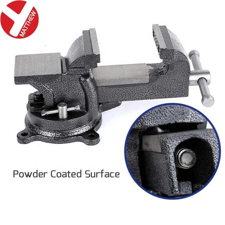 Steel Black Heavy Duty Universal Bench Vise - Free Rotate