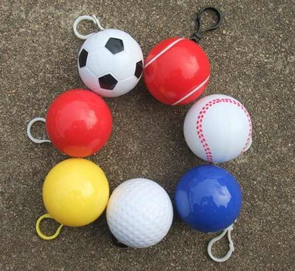 emergency golf ball disposable rain poncho in ball
