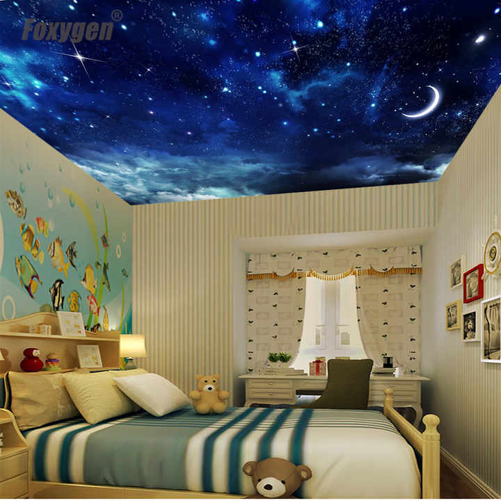 Galaxy Space Starry night sky design printed pvc stretch ceiling ...