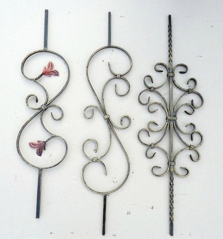 Wrought Iron Leaves Forged Cast Flowers and Leaves on Steel Gate ...