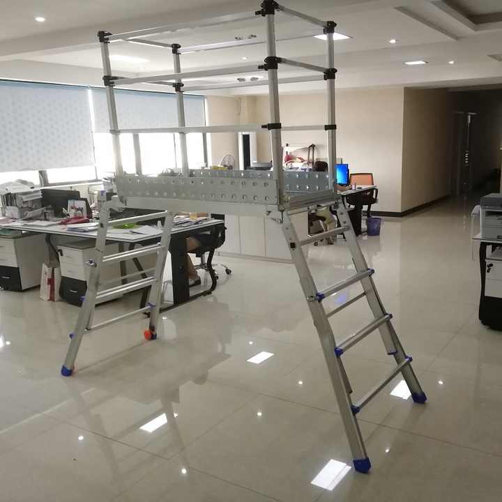 Collapsible Scaffold Aluminum Work Platform Ladder with Wheels