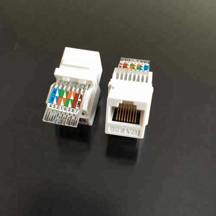 RJ45 Female Connector - 90 Degree Cat5e Keystone Jack