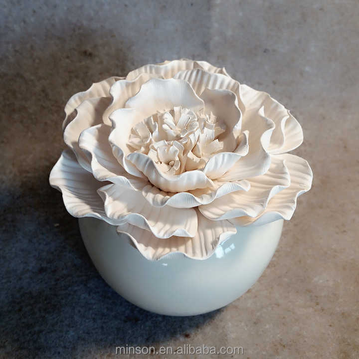 Decorative Ceramic Flower Fragrance Aroma Diffuser - True Scent