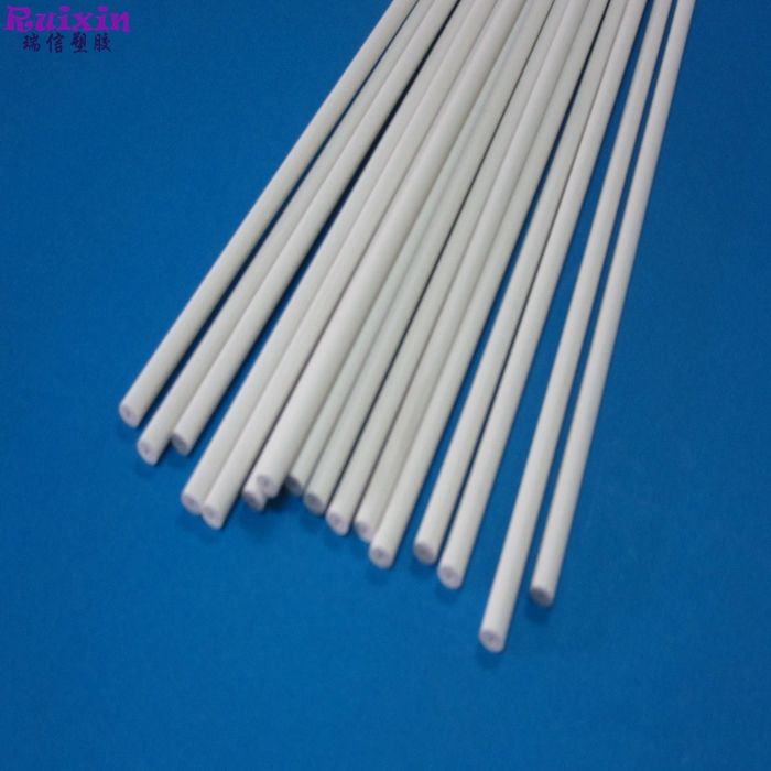 White PVC Strip Round Rod Extrusion - 1/5 Inch Diameter