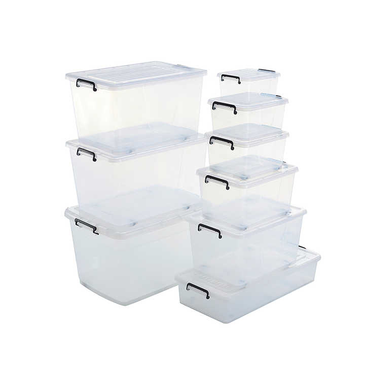 5-130L Eco-Friendly Custom Printed Clear Plastic Storage Box