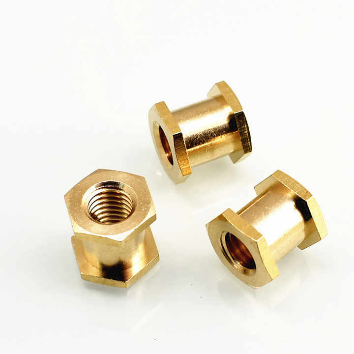 M3M4M5M6 M8 M10hex Shape Brass Knurled Threaded Inserts for Plastics