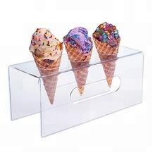 Transparent Counter Top Plastic Double Tiers Plexiglass Ice Cream ...