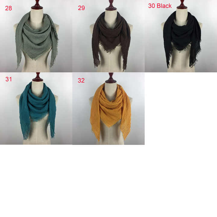 Wholesale Solid Color Scarves - Soft Cotton, 32 Colors