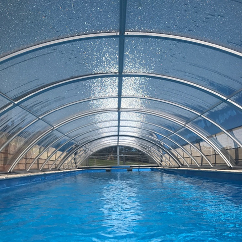 Polycarbonate Swimming Pool Covers Retractable Above Ground Telescopic ...