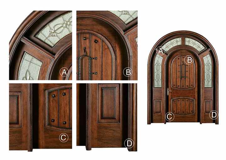 Traditional Indian Kerala arch wrought iron wooden main front door ...