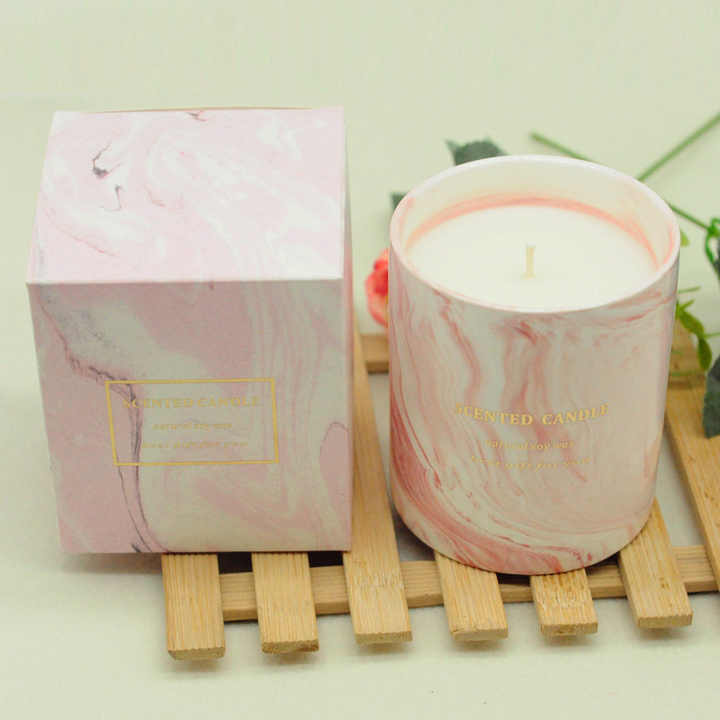 Rose and Oud Luxury Marble Harvest Moon Scented Candles