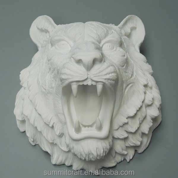 Resin 3D Small White Tiger Head - Wall Mounted Decoration